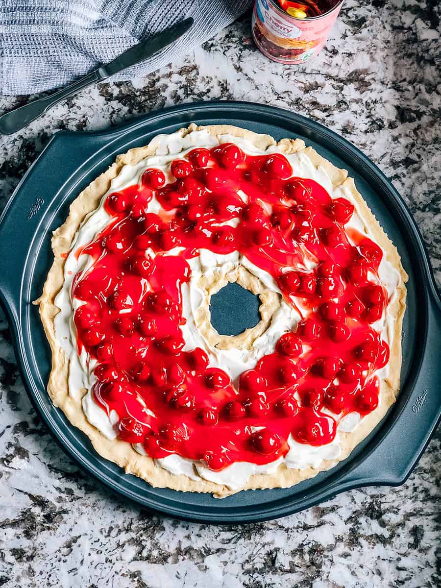 Cherry Cream Cheese Crescent Ring - The Recipe Life