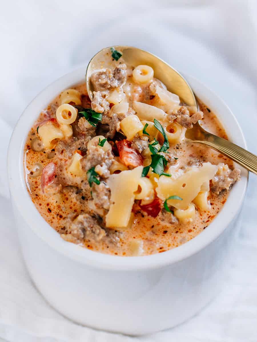The Dish: Creamy Parmesan Italian Sausage Soup