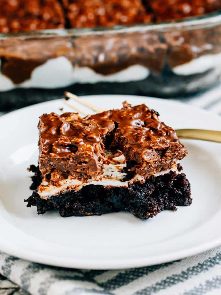 Peanut Butter Chocolate Rice Krispies Marshmallow Brownies - The Recipe ...